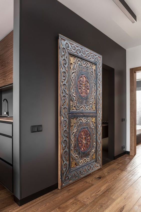 Hand-Carved Roman Barn Door – Antique Front Door, Custom Entrance ...